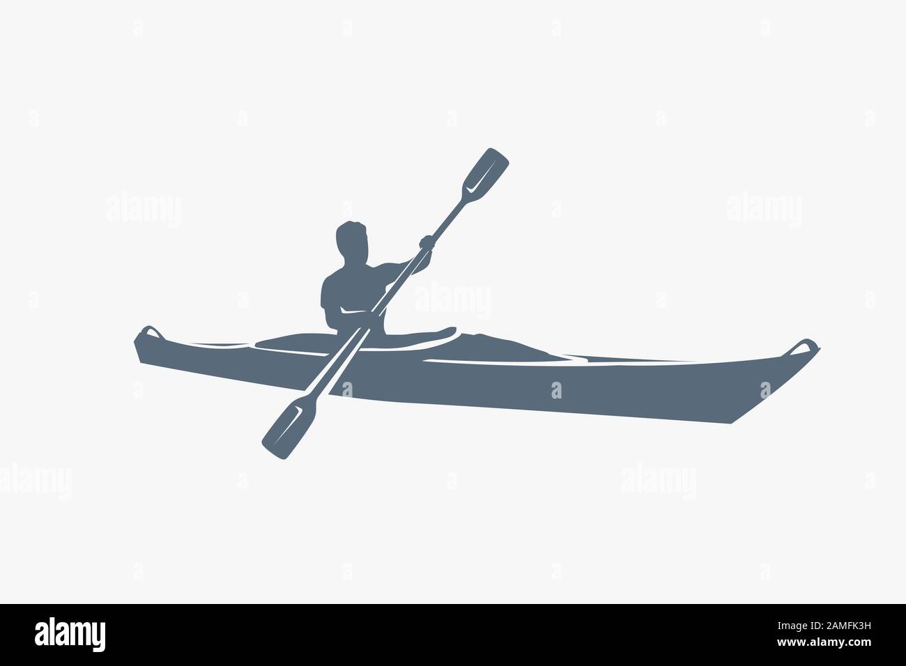 Man paddle on kayak Stock Vector Images - Alamy
