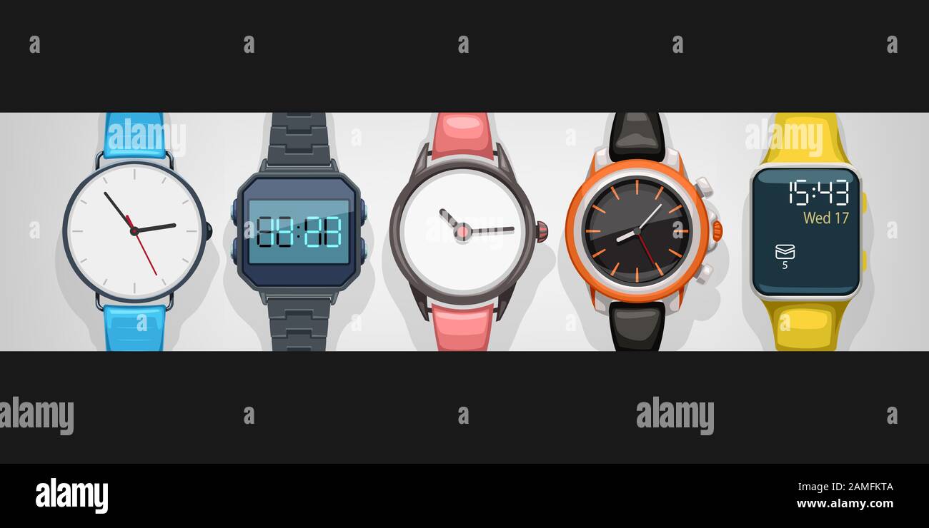 Watches on wrist Stock Vector Images - Alamy