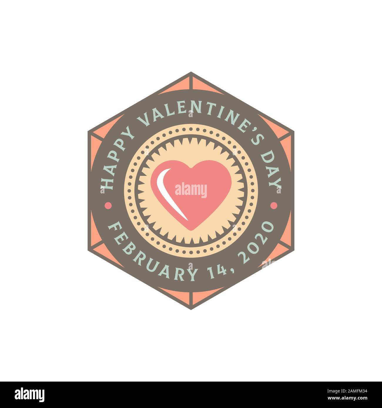 Valentines day badges and stickers. 14 february vector illustration ...