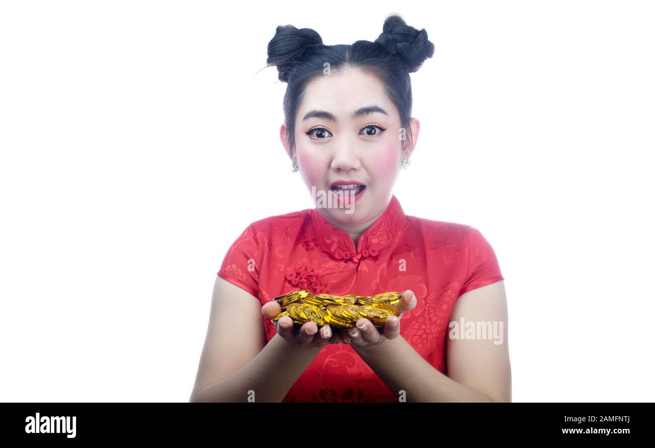 Gold cheongsam hi-res stock photography and images - Alamy