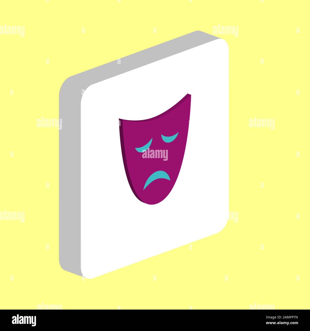 Tragedy Mask Simple vector icon. Illustration symbol design template ...