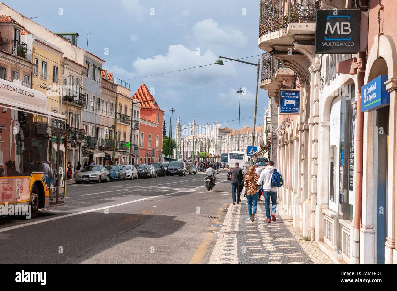 Street scene in Belem, Lisbon, Portugal Stock Photo - Alamy