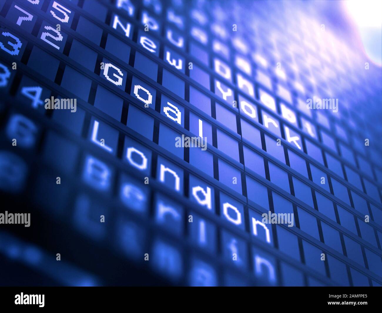 GOAL. Airport Information Panel with Goal - Motivational Concept ...