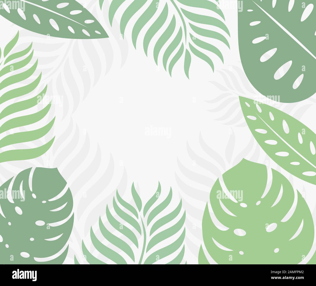 Tropical leaves border. Vector illustration Stock Vector Image & Art ...