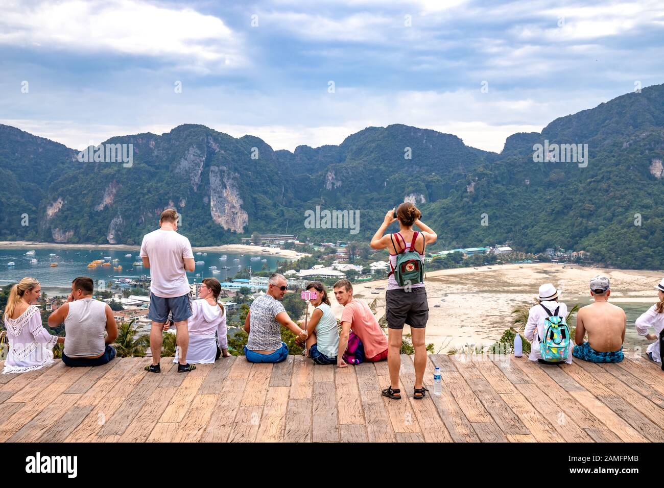 Phi Phi Island, Thailand - November 24 2019: People taking in the view ...