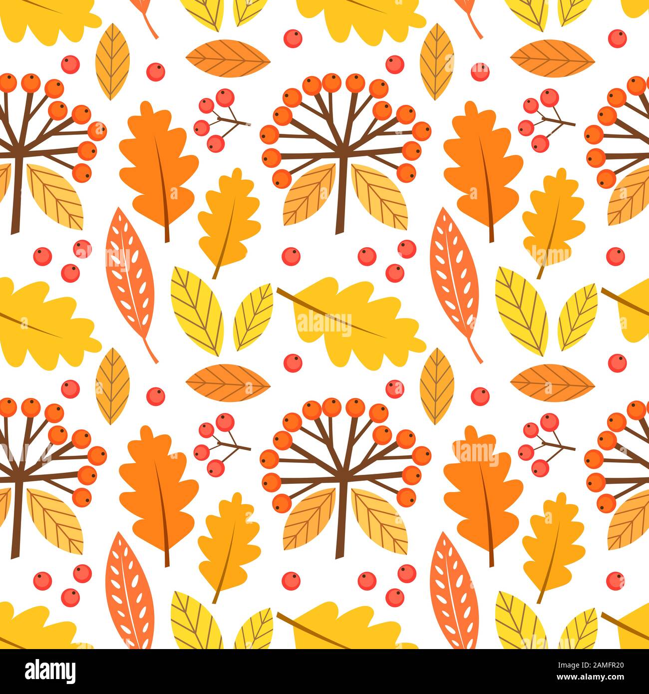 Rowan tree sorbus yellow berries Stock Vector Images - Alamy