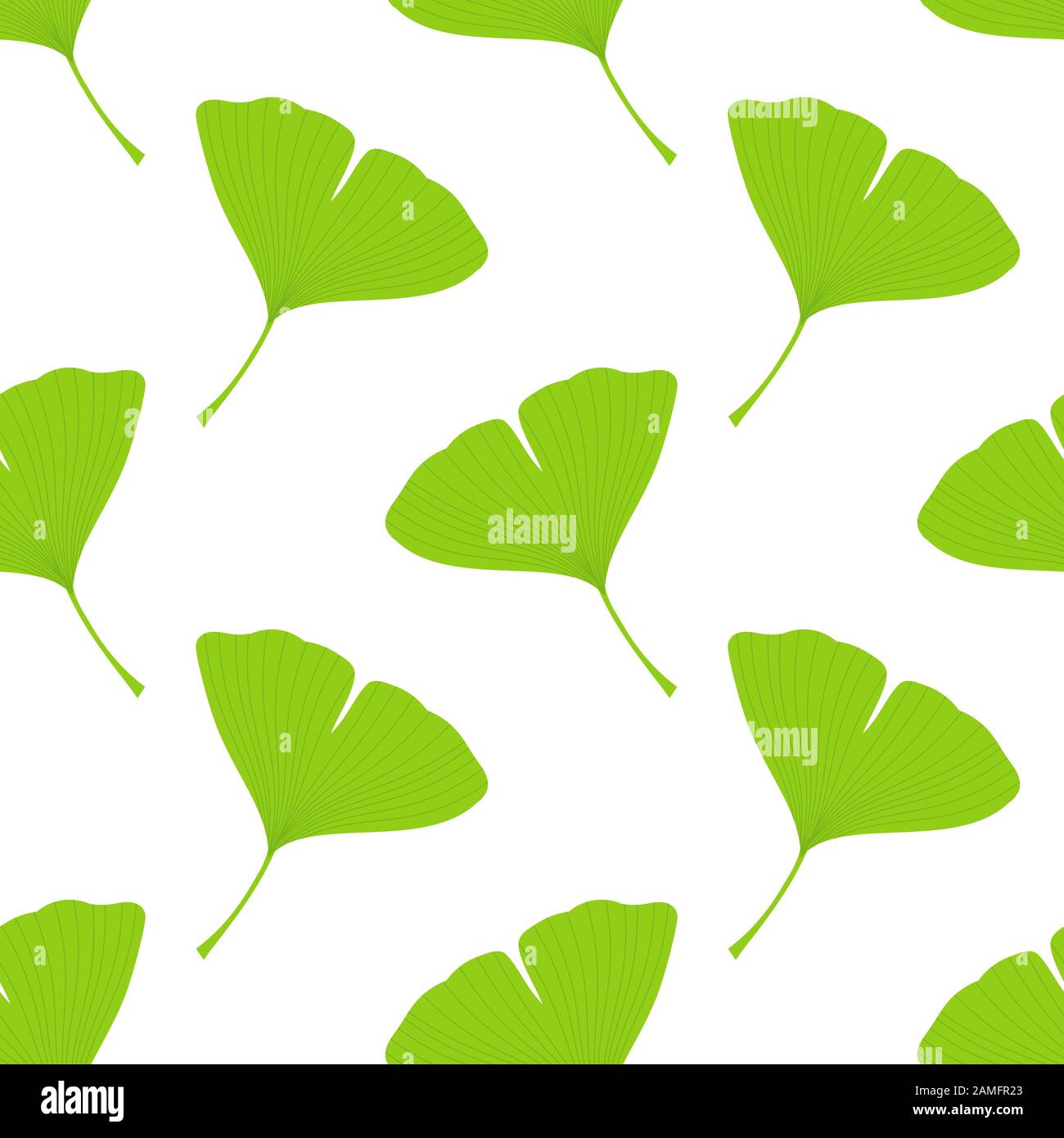 Ginkgo biloba leaves seamless pattern. Vector illustration Stock Vector ...