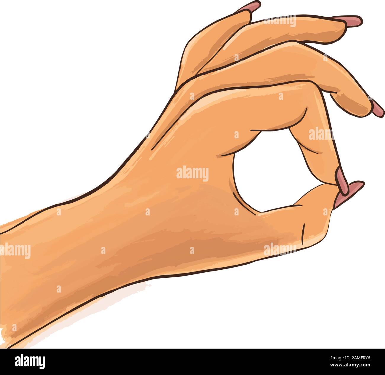 Female hand showing ok, on a white background Stock Vector Image & Art ...