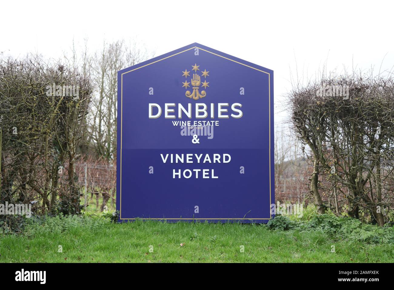Signage for Denbies Vineyard and Vineyard Hotel, Dorking, Surrey ...
