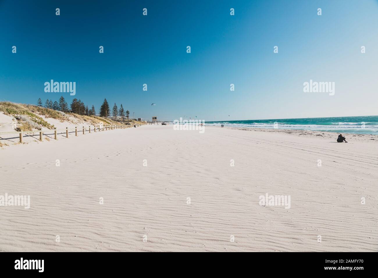 PERTH, AUSTRALIA - January 3rd, 2020: view of Scarborough beach, one of ...