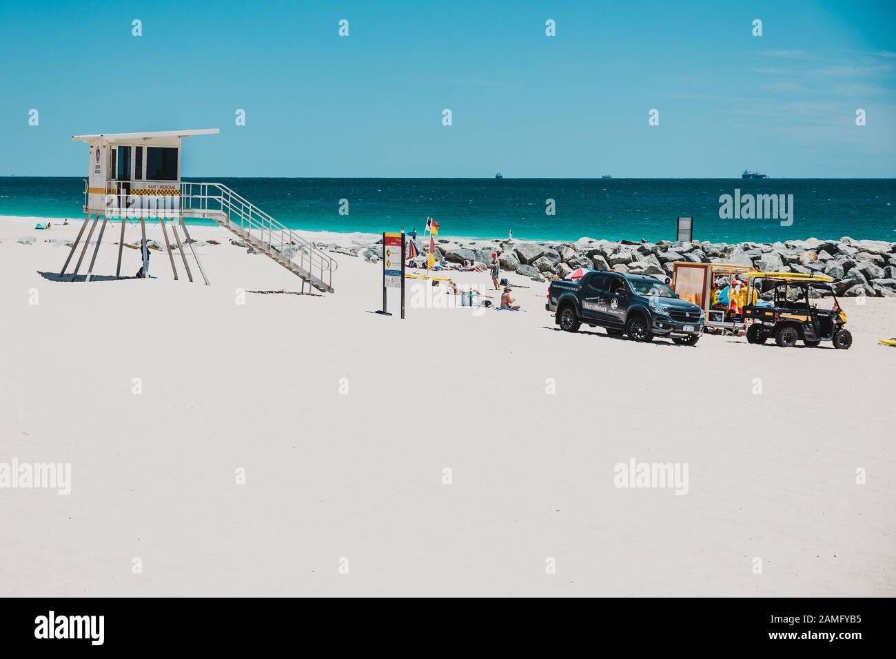 PERTH, AUSTRALIA - January 4th, 2020: view of City Beach near Perth ...