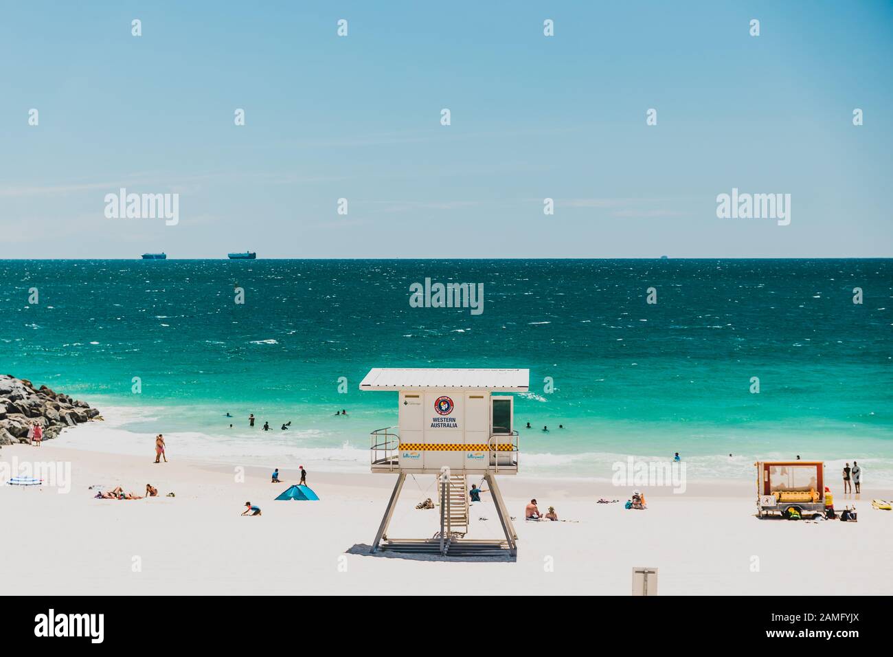 PERTH, AUSTRALIA - January 5th, 2020: view of City Beach near Perth ...