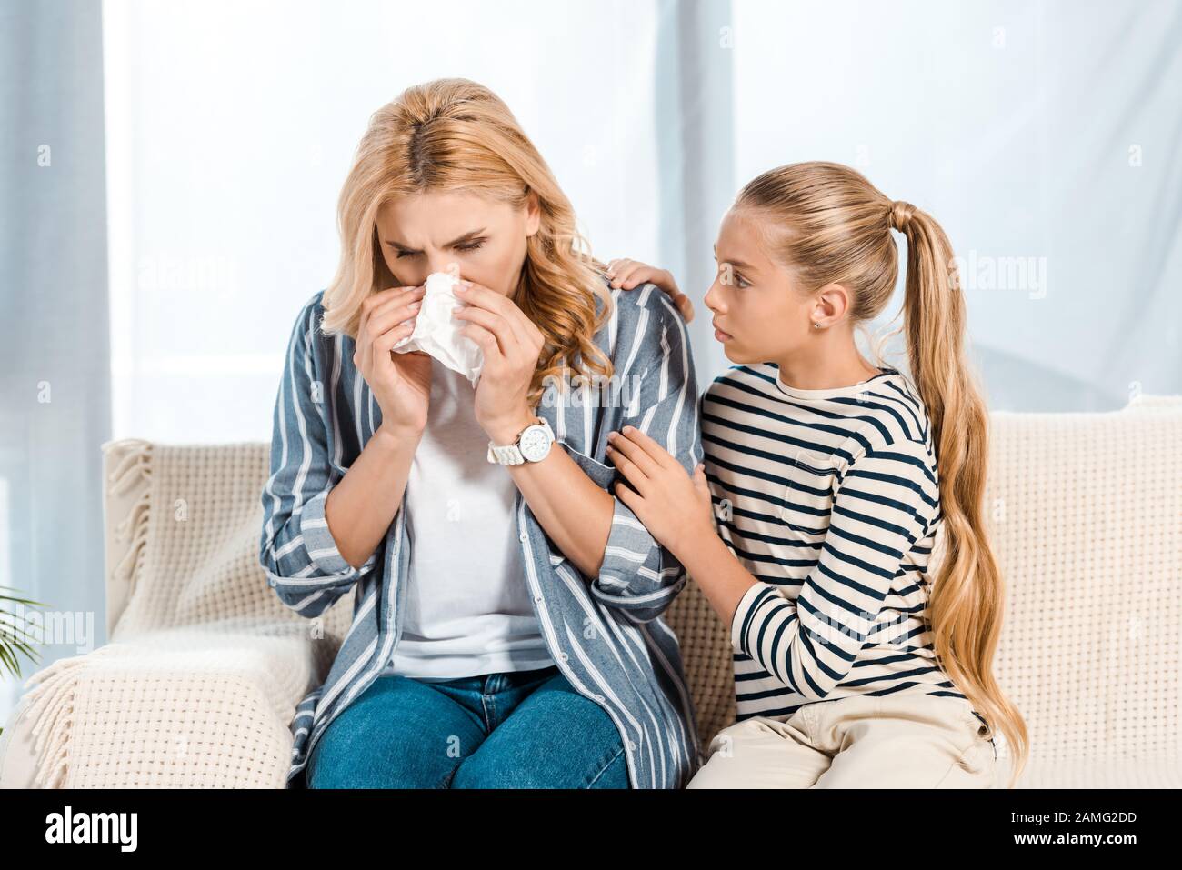 Sick ill preteen girl looking hi-res stock photography and images - Alamy