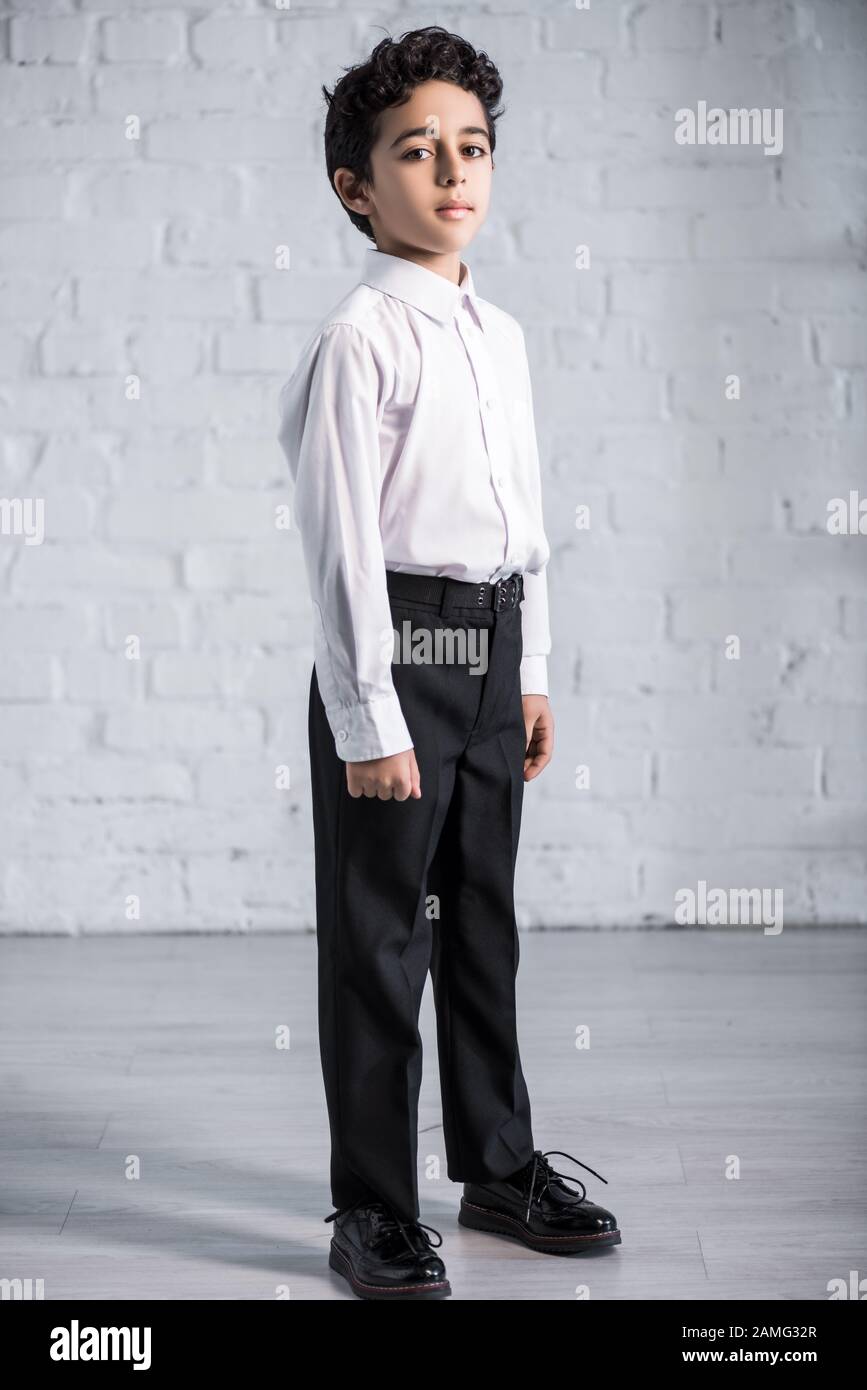 cute jewish boy in white shirt looking at camera Stock Photo - Alamy