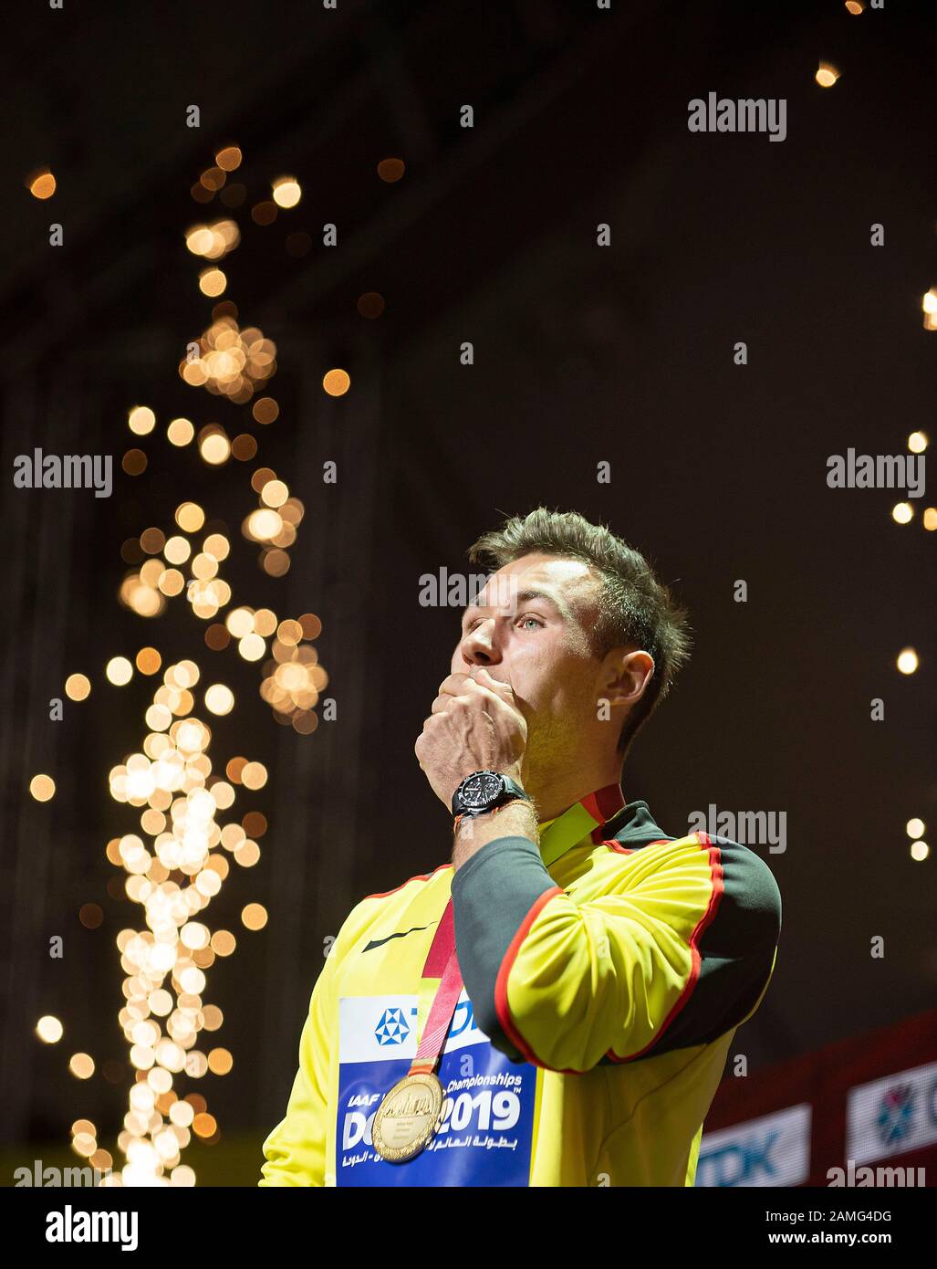 Winner Niklas KAUL (Germany/1st place) with medal gold medal, gold ...
