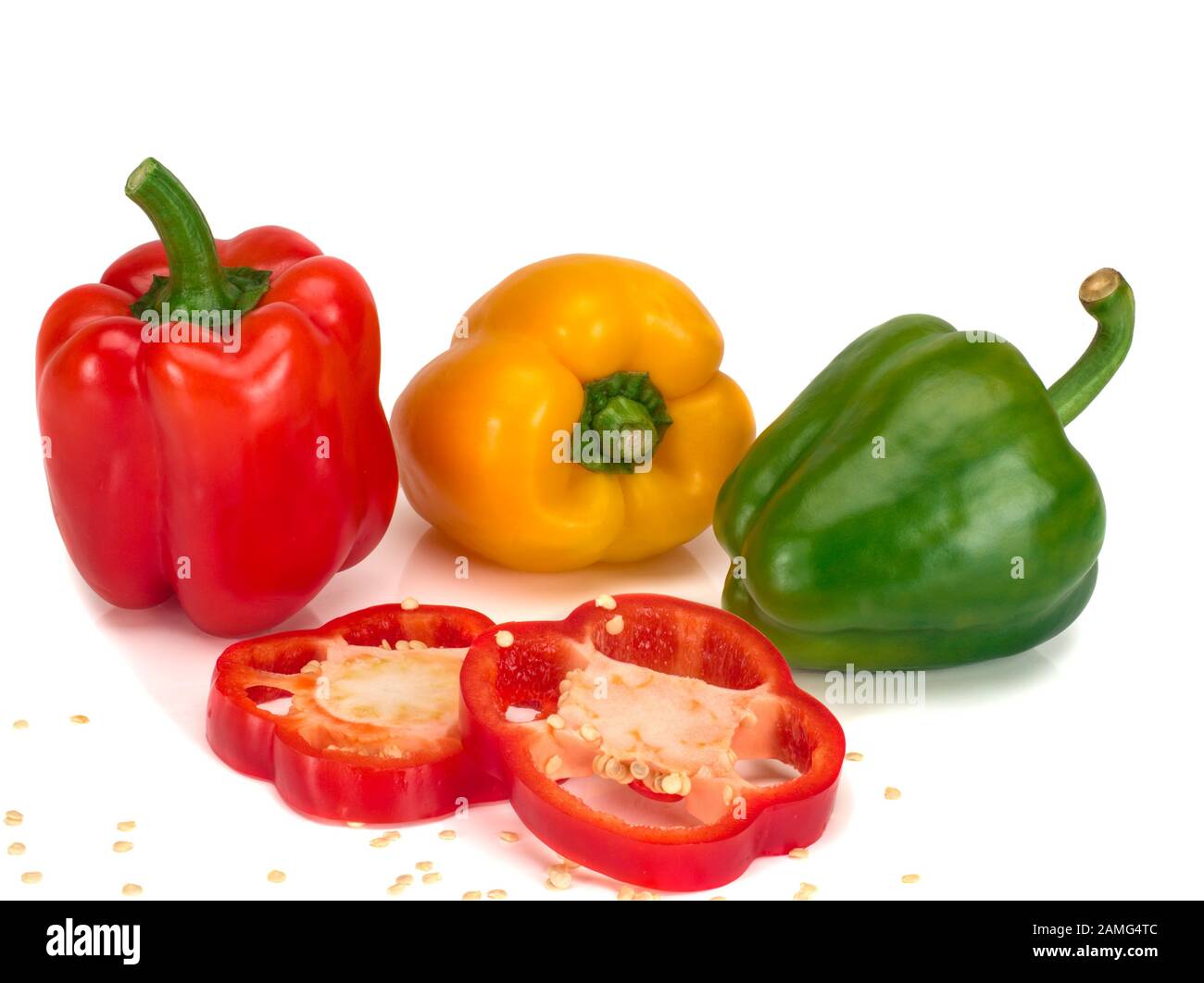 Assorted bell peppers isolated on a white Stock Photo - Alamy