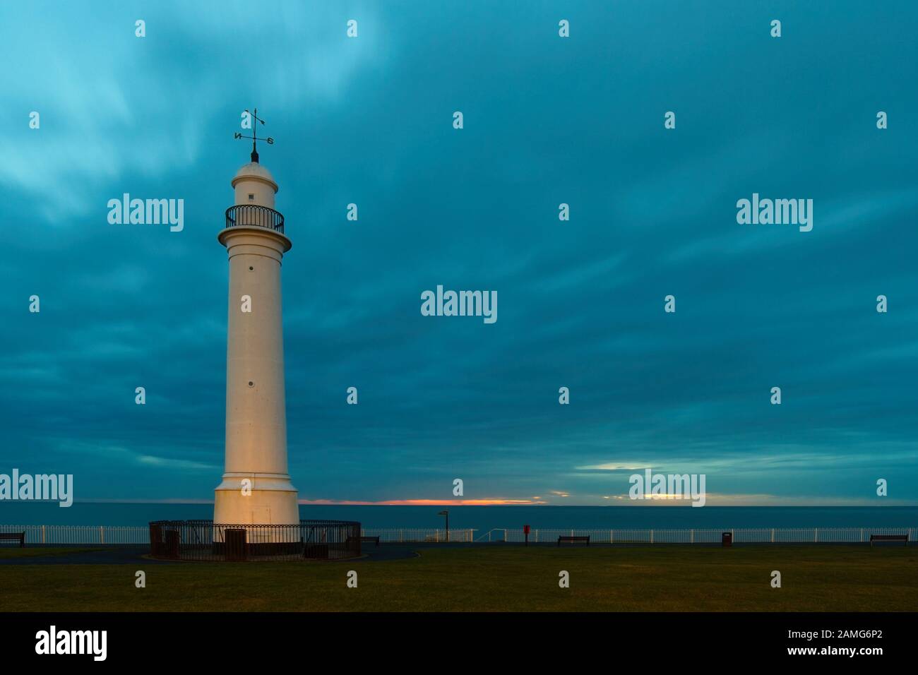 The White Lighthouse at Cliffe Park, Seaburn, near Sunderland, in Tyne ...