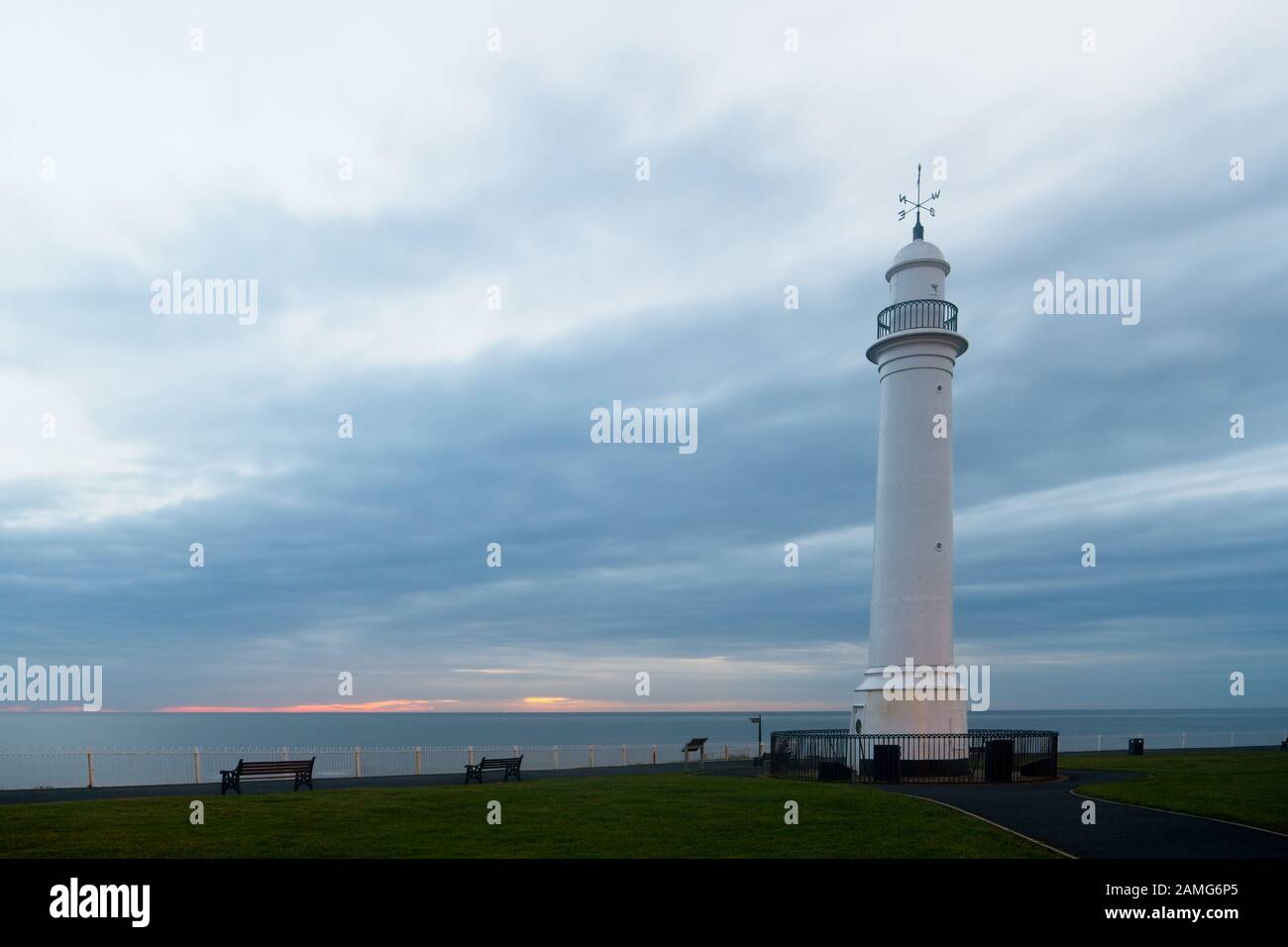 The White Lighthouse at Cliffe Park, Seaburn, near Sunderland, in Tyne ...