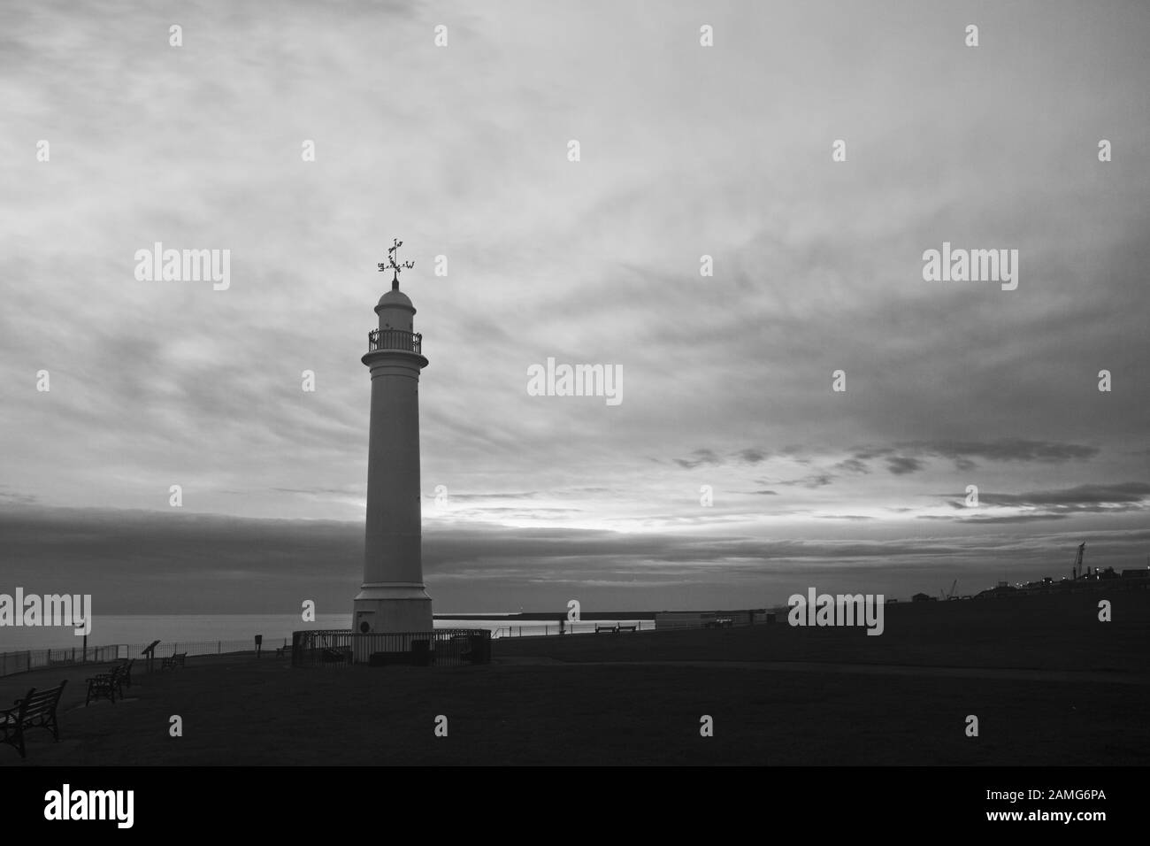 Seaburn lighthouse sunderland Black and White Stock Photos & Images - Alamy