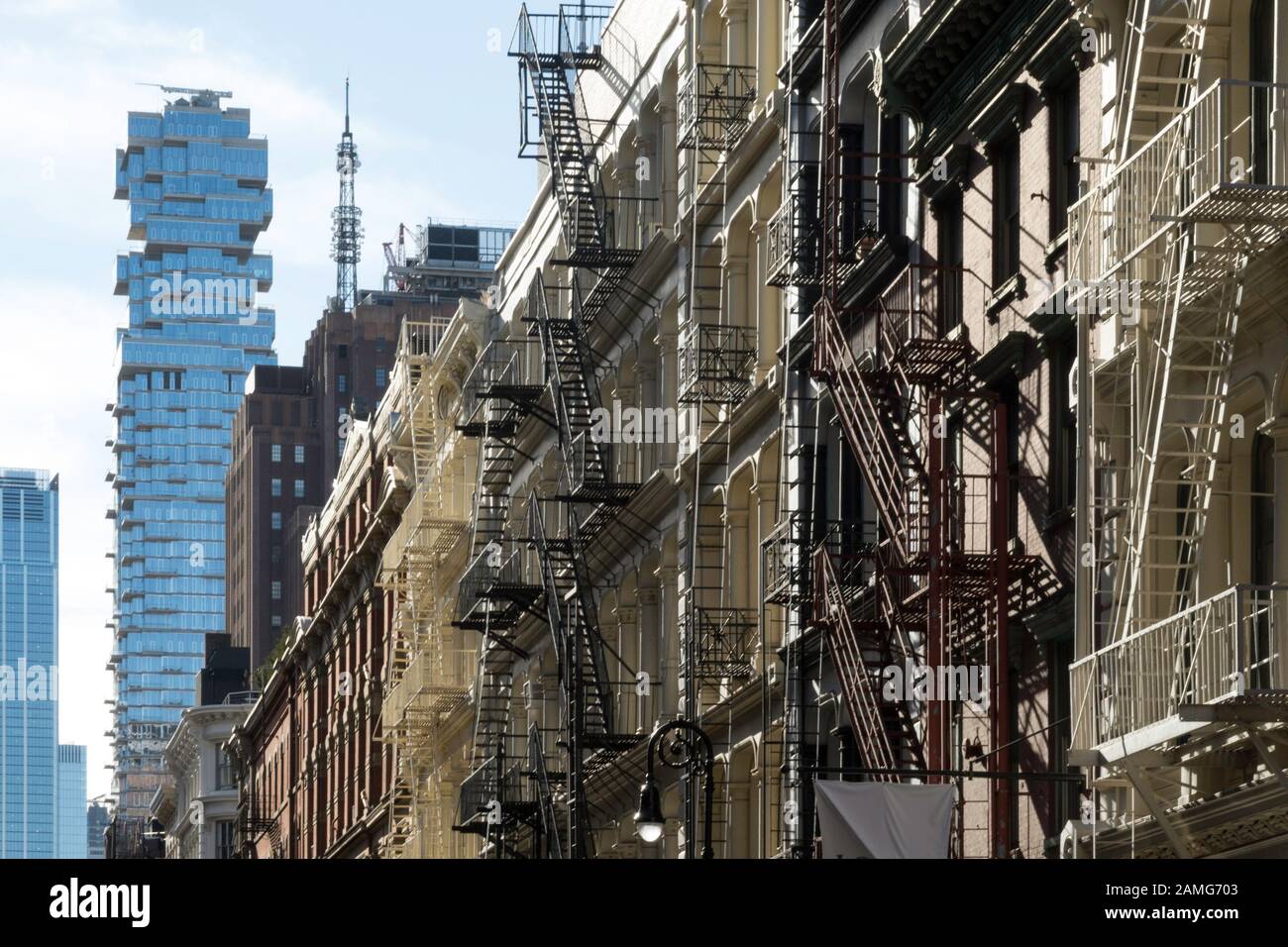 Building Facades on Greene Street, SoHo Cast Iron Historic District ...