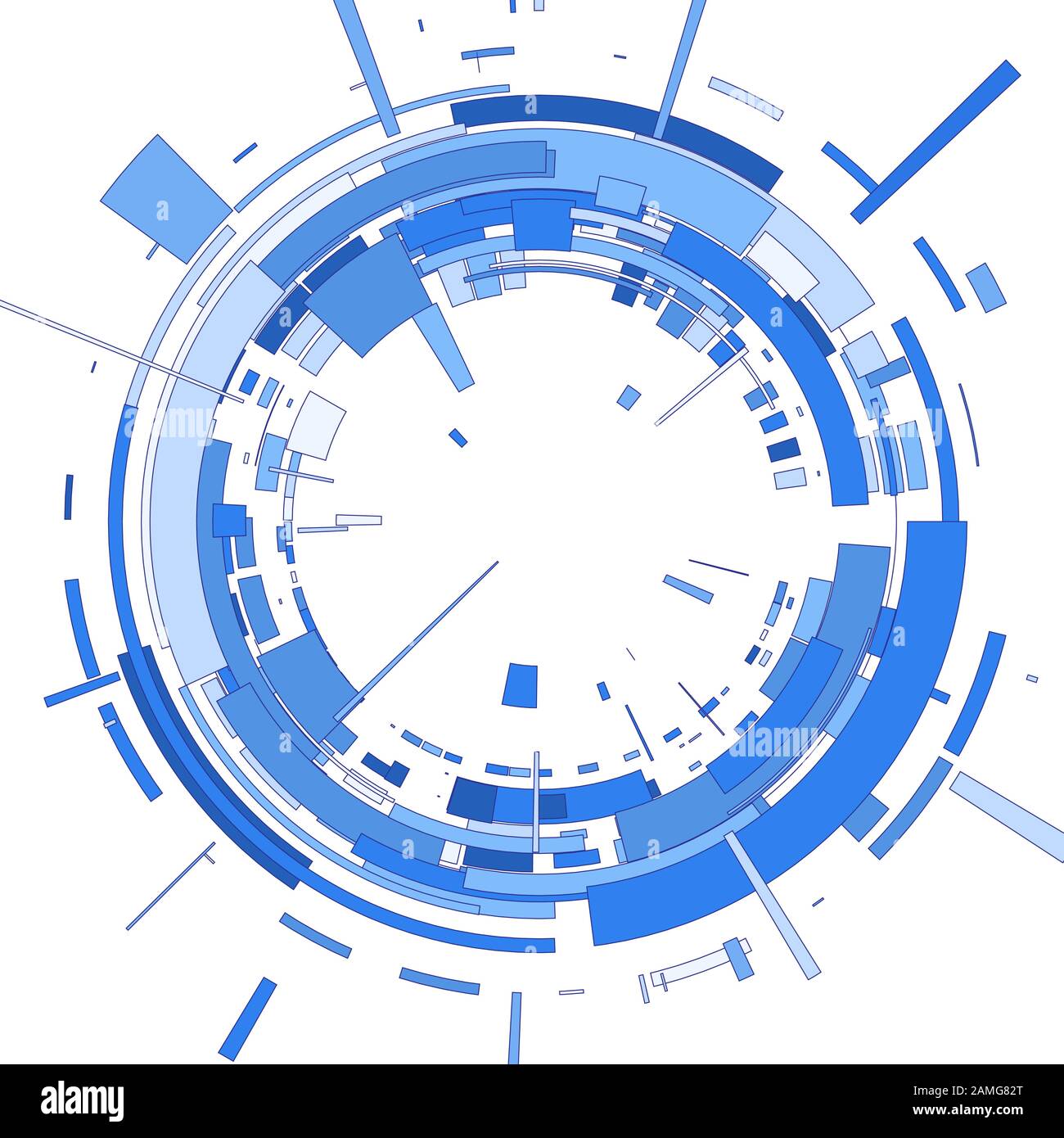 Circle of blue geometric shapes Stock Vector Image & Art - Alamy