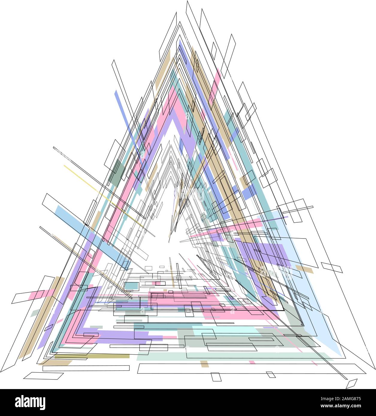 Triangle of colored geometric shapes Stock Vector Image & Art - Alamy