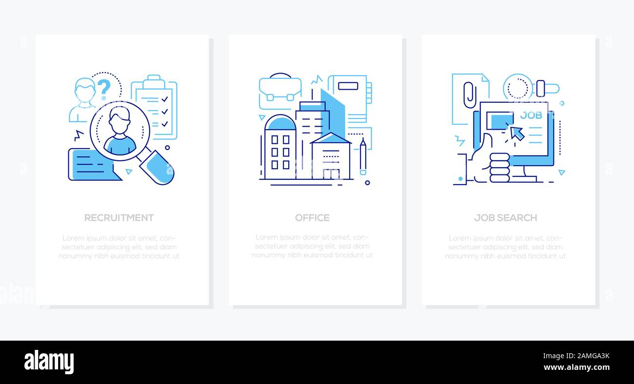 Human resources - line design style banners set Stock Vector Image ...