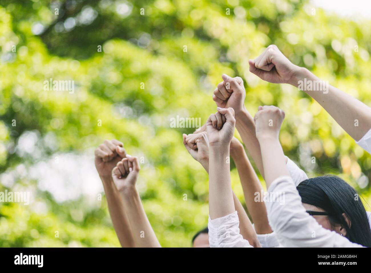 Teamwork business join hand together concept, Business team standing ...