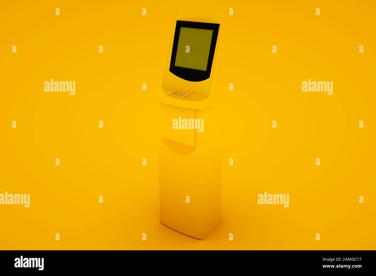 Outdoor Yellow ATM, Automated Teller Machine, Payment Terminal isolated ...