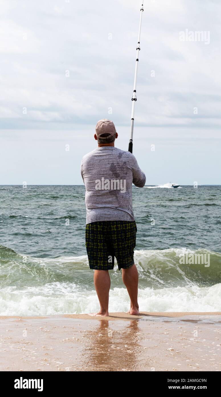 Surfcasting beach fishing hi-res stock photography and images - Alamy