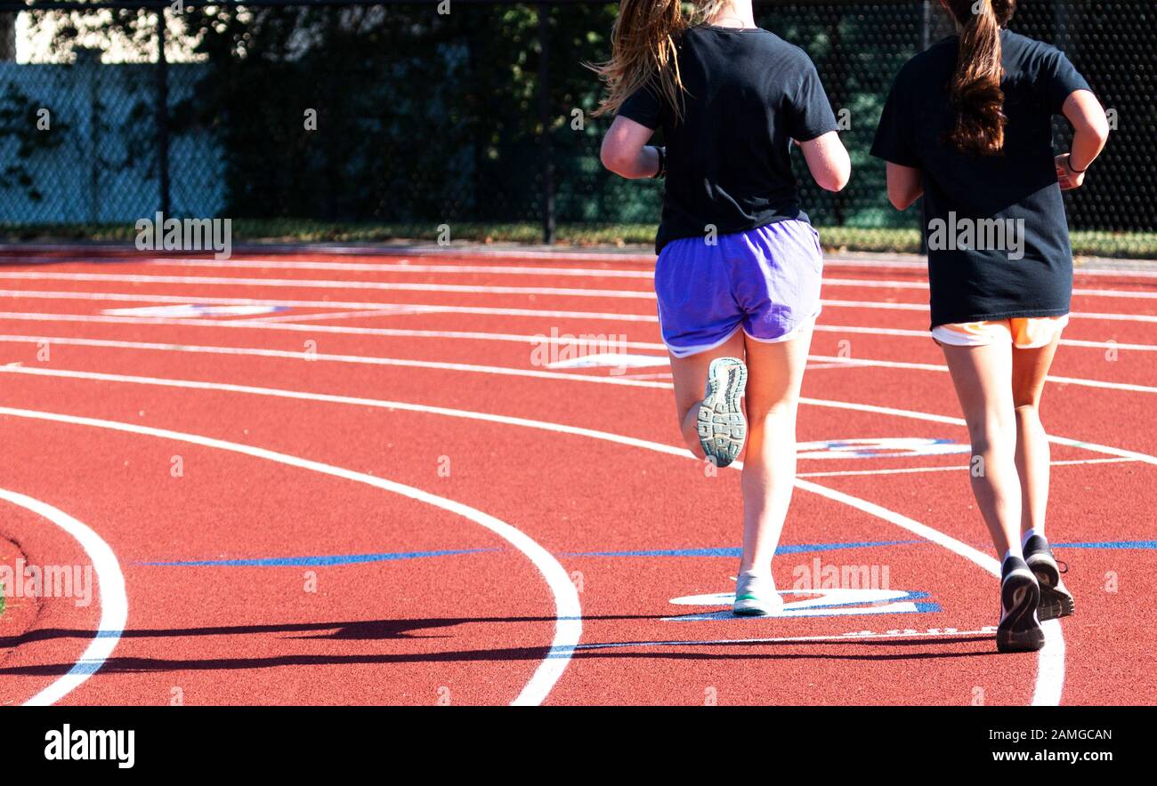 Two school girls and rear view hi-res stock photography and images - Alamy