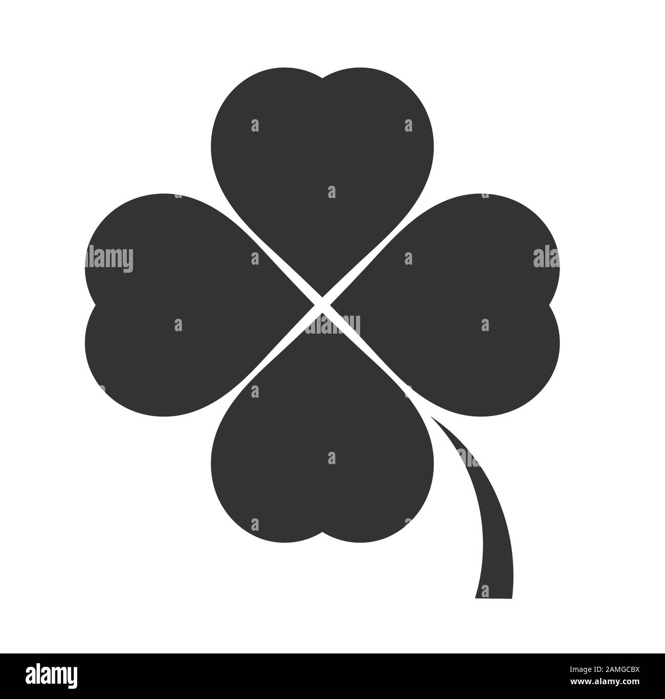 Clover leaf icon, black design element. Vector illustration Stock ...