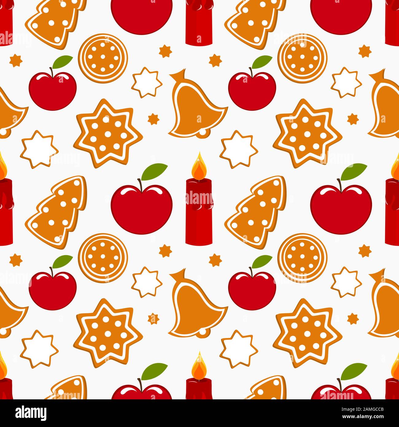 Christmas sweet gingerbread seamless pattern. Vector illustration Stock ...
