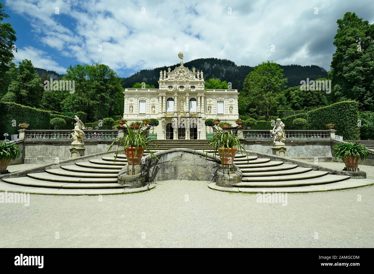 Germany, Linderhof palace in Bavaria one of the castles of former king ...