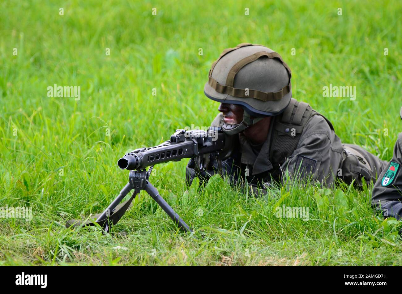 Zeltweg, Austria - July 01, 2011: armed troops of the Austrian army by ...