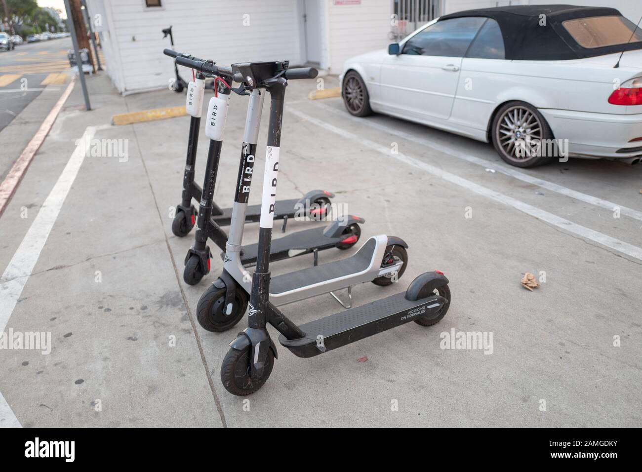 Line of micromobility scooters hi-res stock photography and images - Alamy