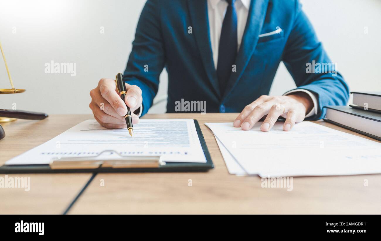 lawyer lawsuit notary consultation or discussing negotiation legal case ...