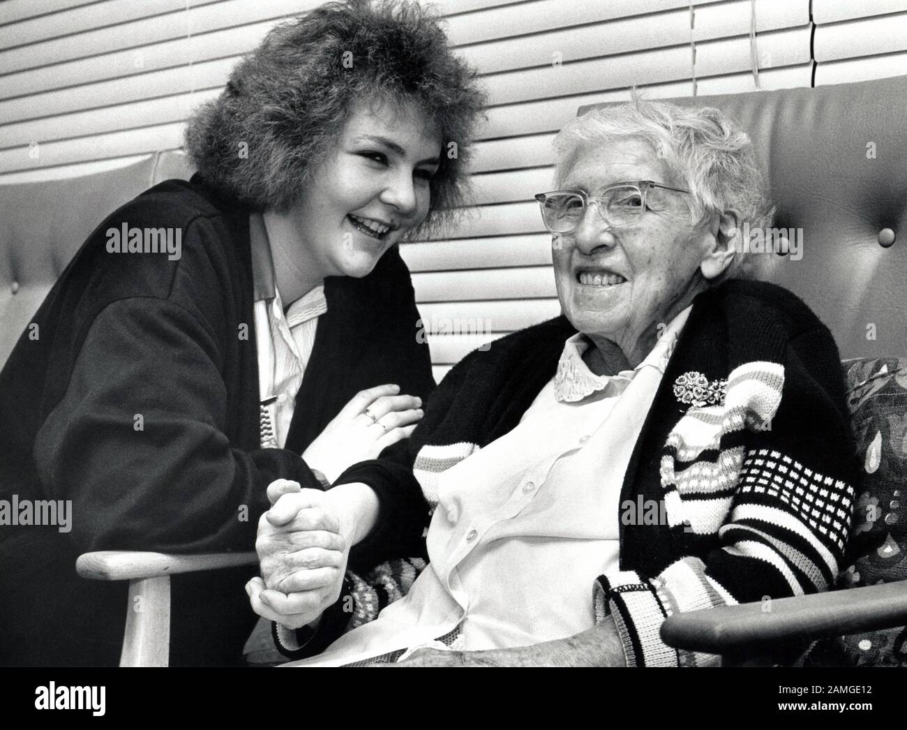 Care assistant with old age pensioner hi-res stock photography and ...