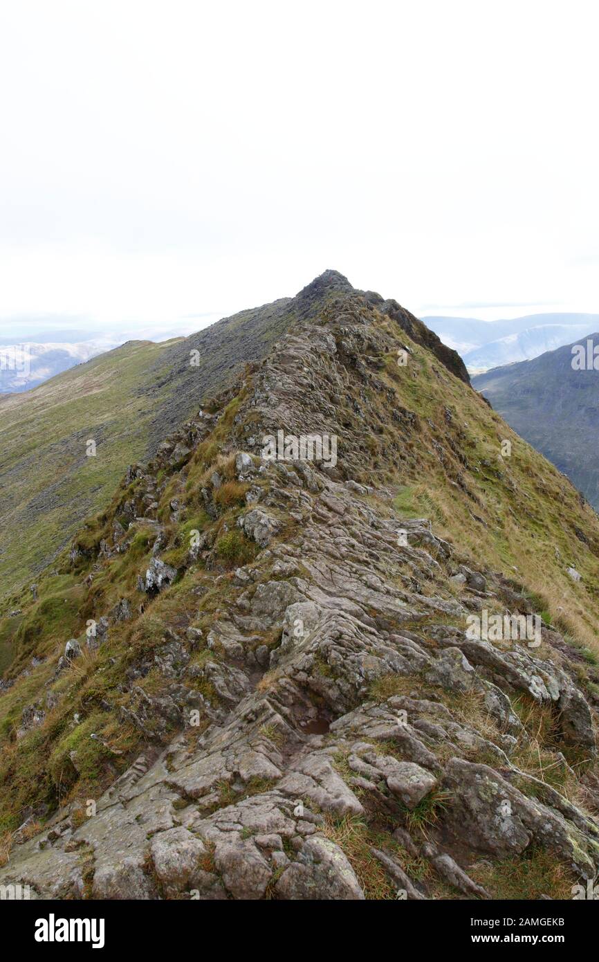 Mountain ridges in Helvellyn, the Lake District National Park Stock ...