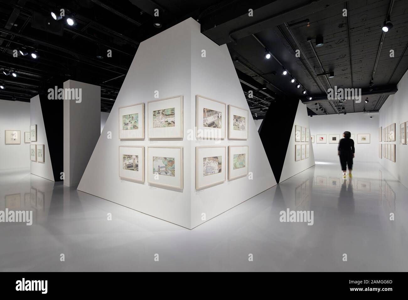 Exhibition gallery with visitor. Anno s Journey exhibition at Japan ...