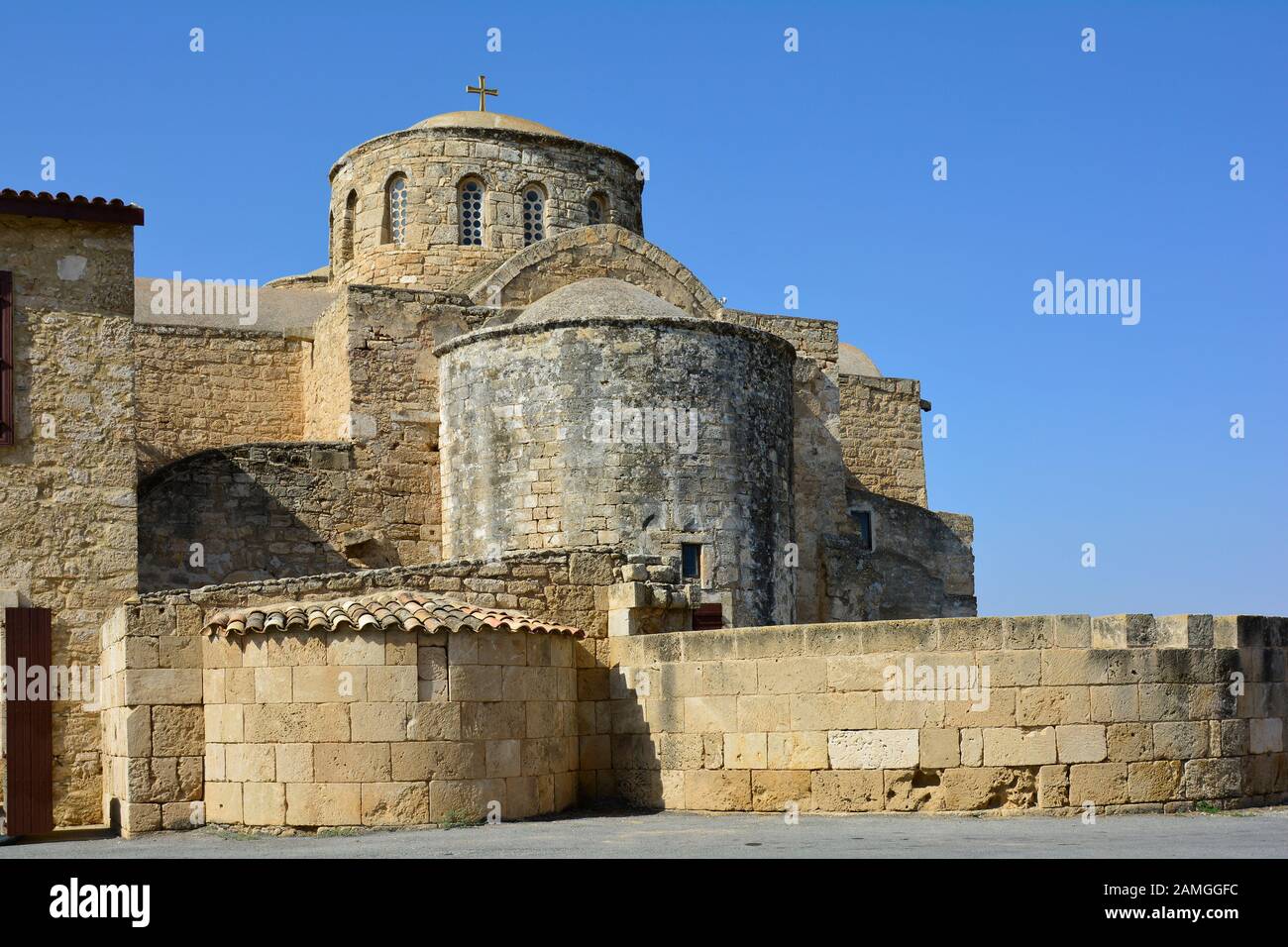 Cyprus, medieval Saint Barabas Monastery in North Cyprus Stock Photo ...