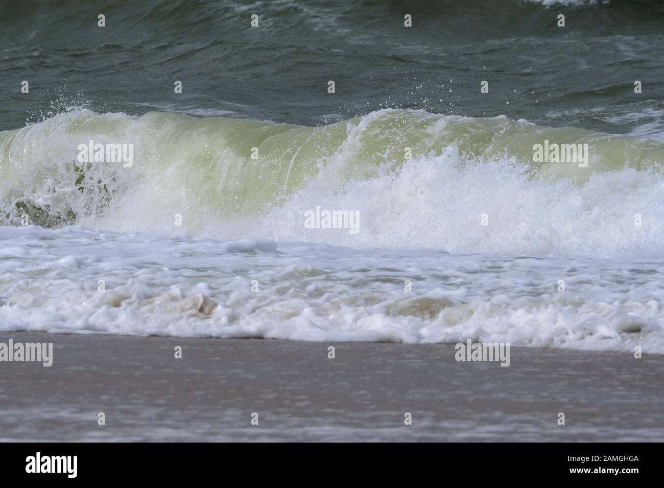 Breaking Wave, Vorupor, Nationalpark Thy, Thisted, North Sea, North ...