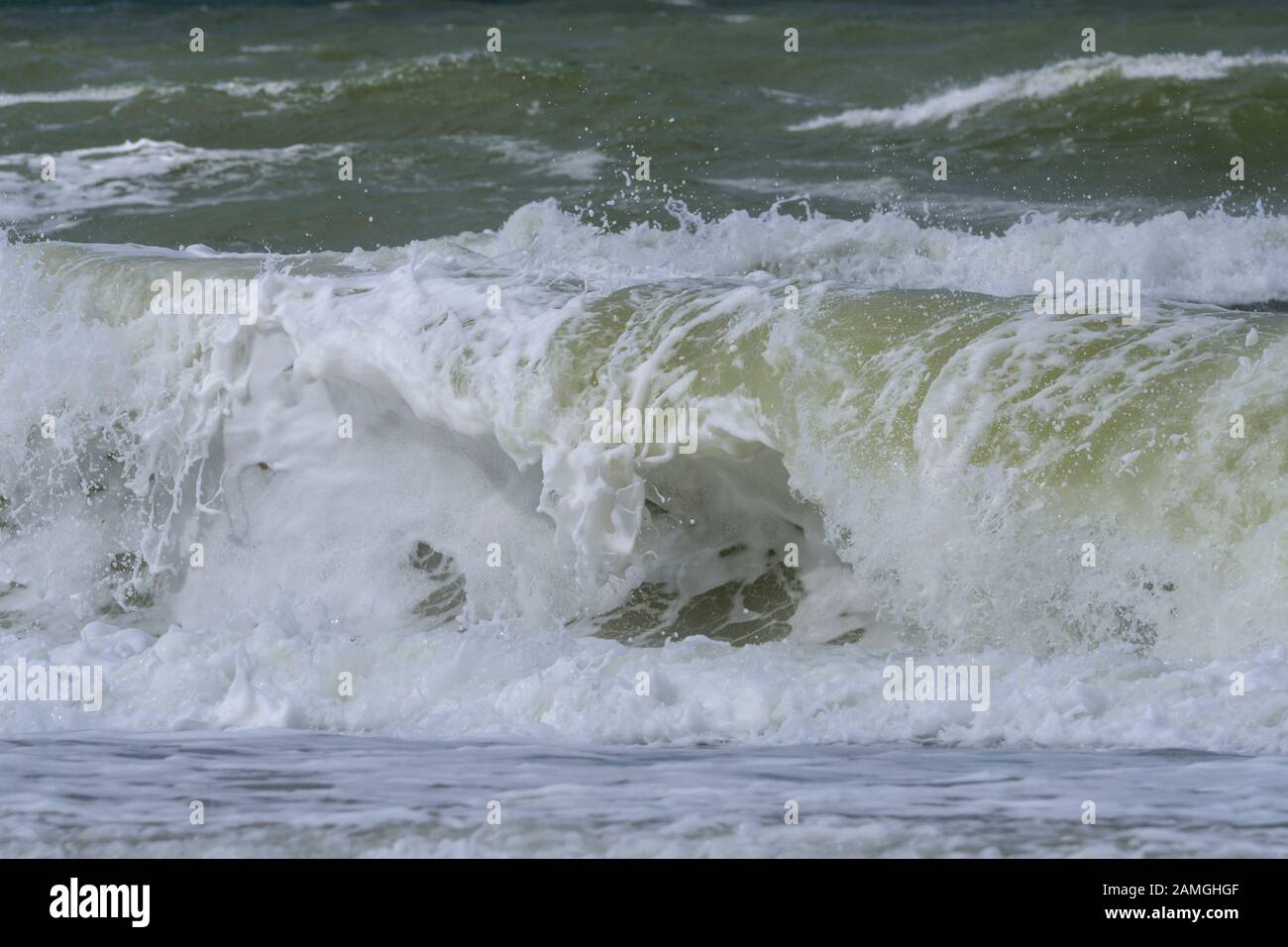 Breaking Wave, Vorupor, Nationalpark Thy, Thisted, North Sea, North ...