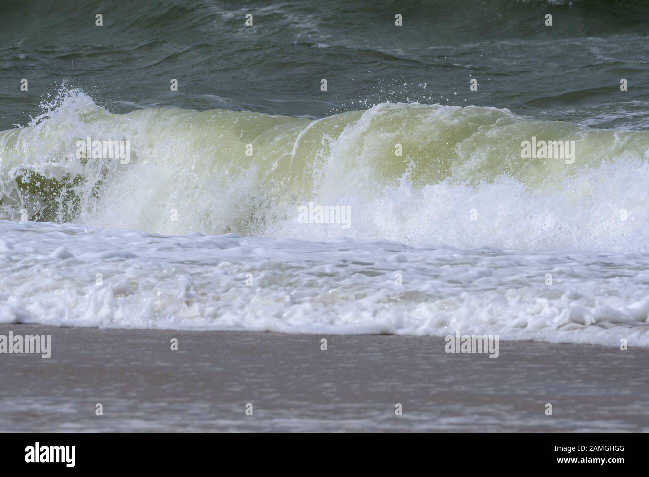 Breaking Wave, Vorupor, Nationalpark Thy, Thisted, North Sea, North ...