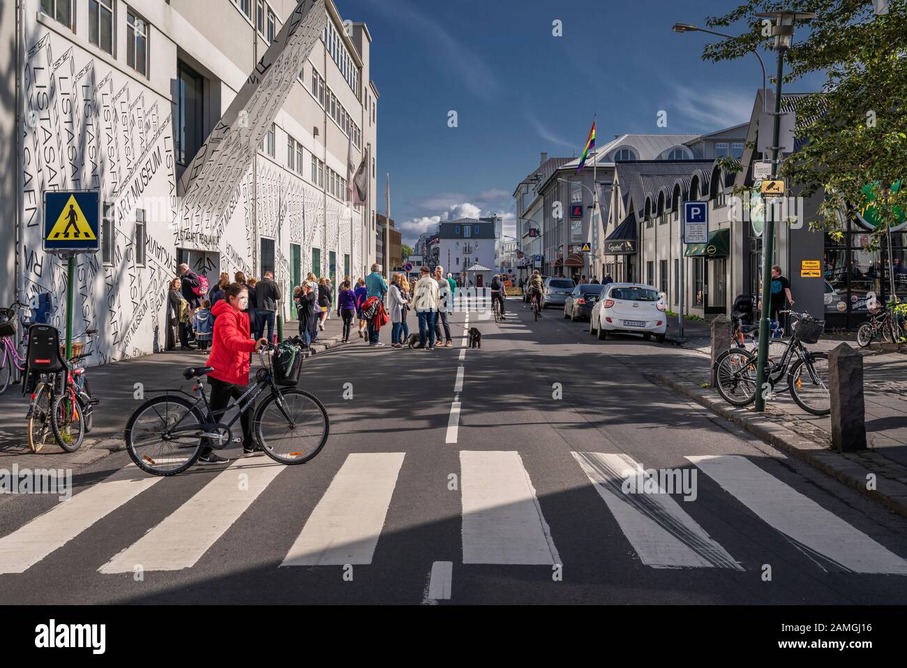 Street scene, Cultural Day, (Menningarnott) Reykjavik, Iceland Stock ...