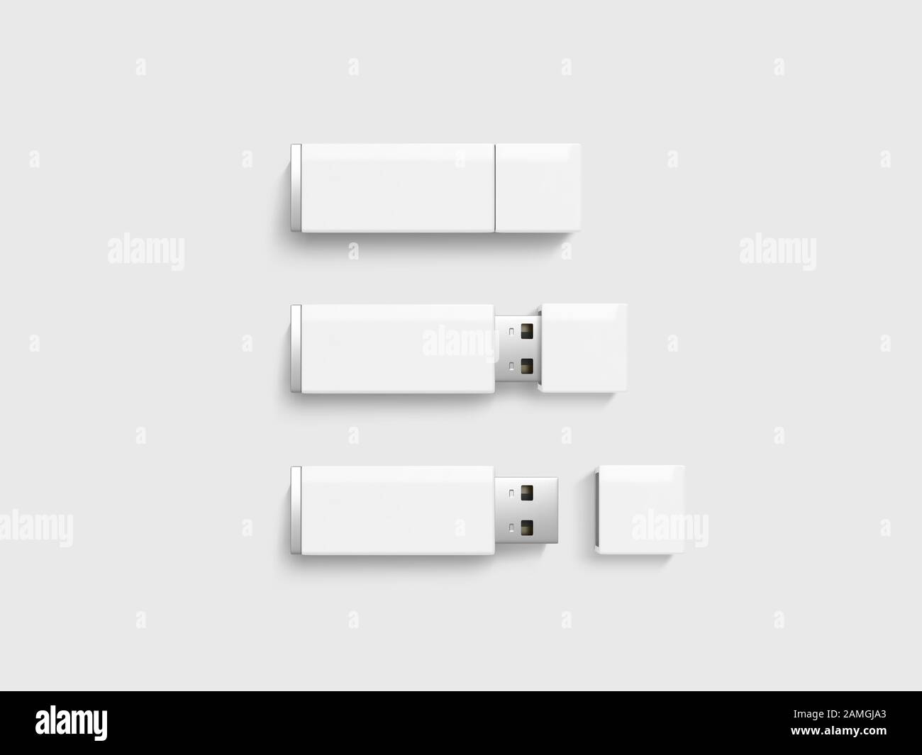 Blank white usb drive design mock up set, clipping path Stock Photo - Alamy