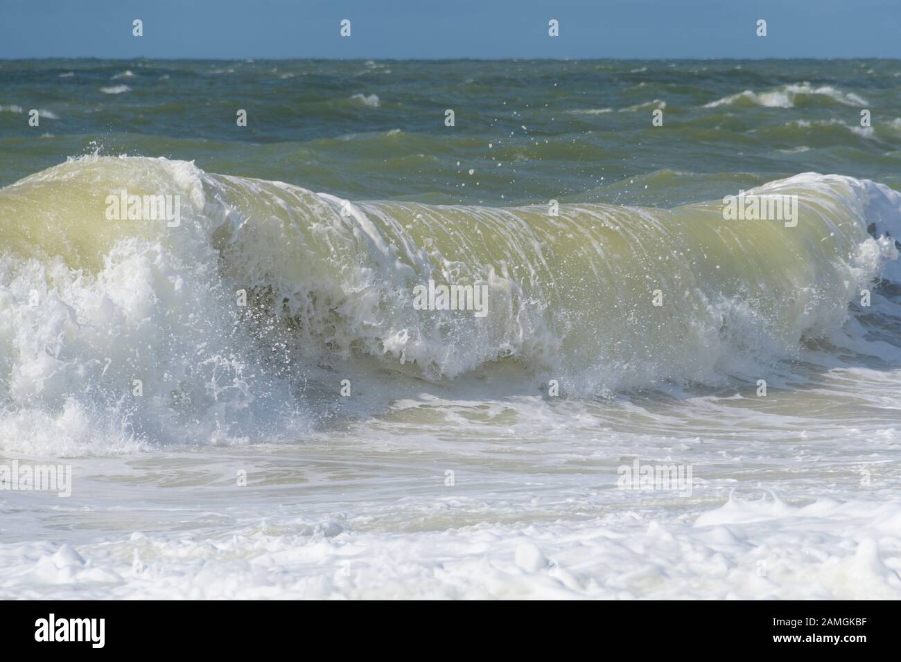 Breaking Wave, Vorupor, Nationalpark Thy, Thisted, North Sea, North ...