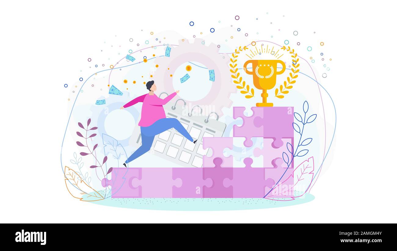 Man runs up the ladder of success Stock Vector Image & Art - Alamy