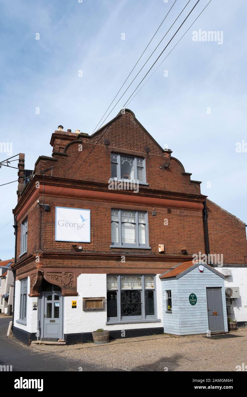 The George pub in the village of Cley Next The Sea, North Norfolk, UK ...