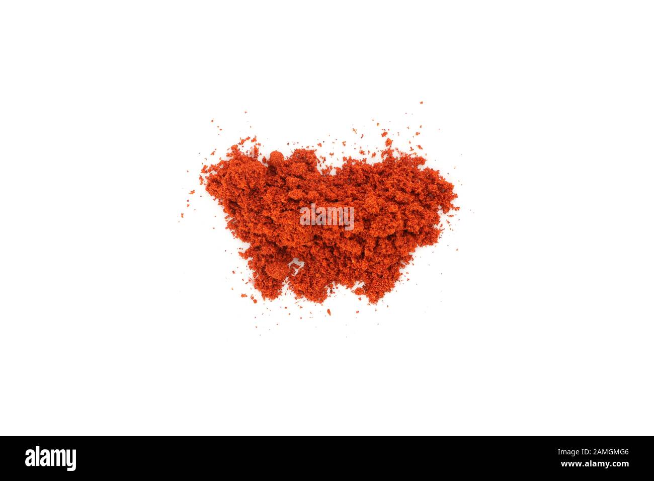 Bunch of red pepper powder isolated on white background, top view Stock ...